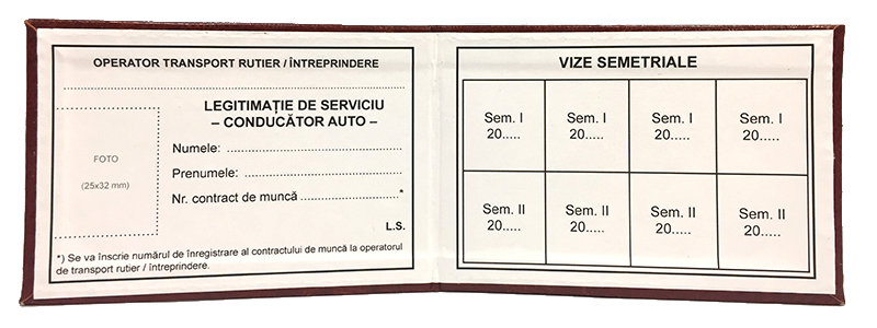 Legitimatie de serviciu conducator auto PREMIUM | VIZUAL GRAPH SRL ...