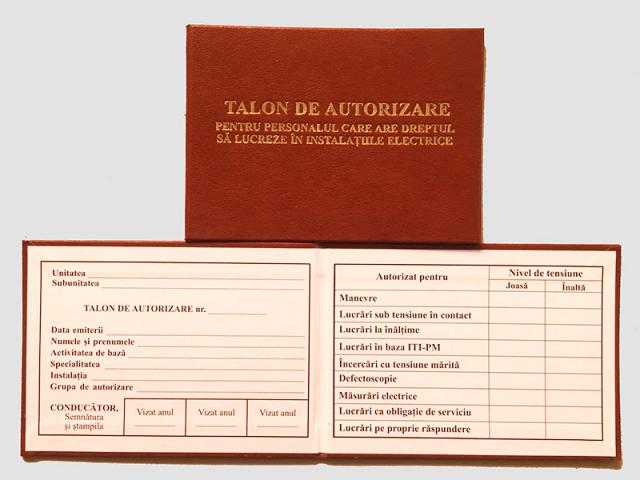 Talon de autorizare pentru personalul care are dreptul sa lucreze in ...